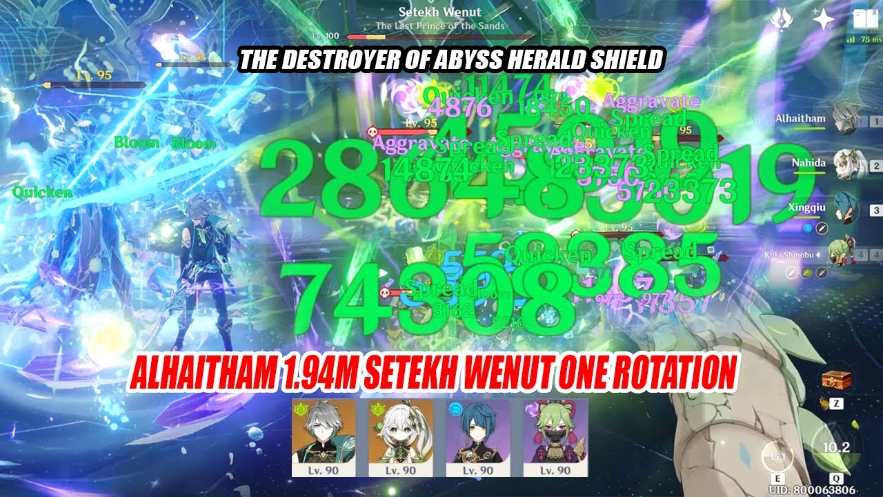 Alhaitham 1.94M Setekh Wenut One Rotation - 3.5 Floor 12 The Destroyer ...