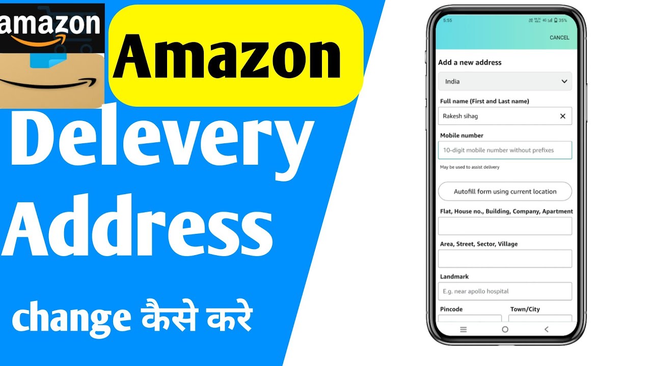 Amazon me delevery Address change kaise kre l how to change your delivery address in Amazon ...