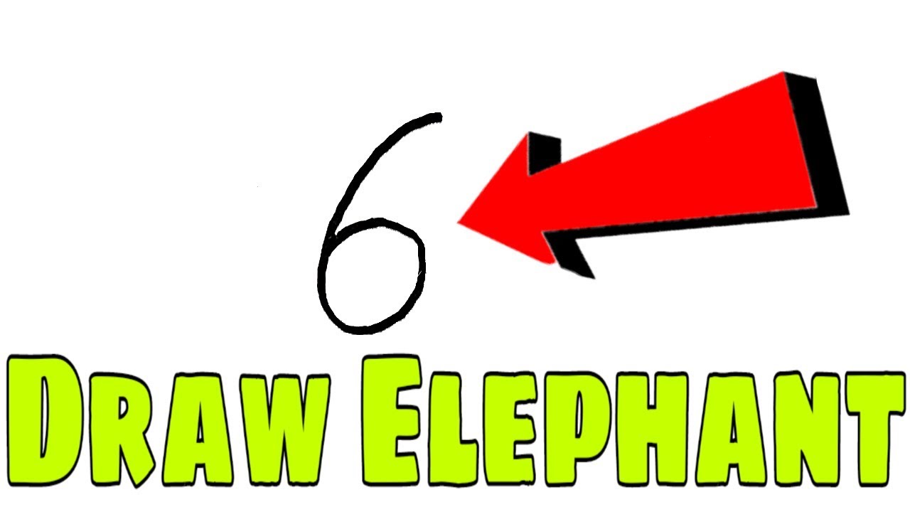 How To Draw A Elephant From Number 6 Easy Step By Step.हाथी का चित्र ...