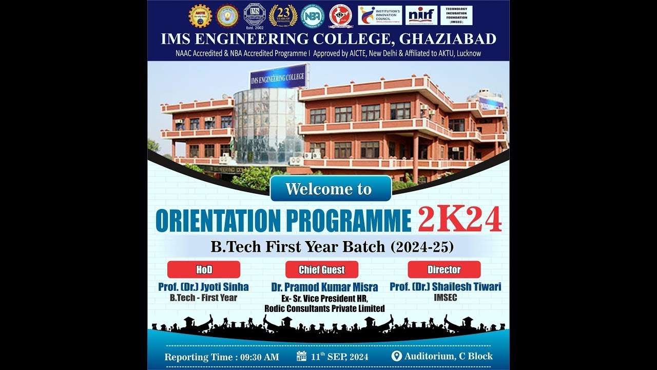 IMSEC || B.Tech Orientation Program || 2K24 - YouTube