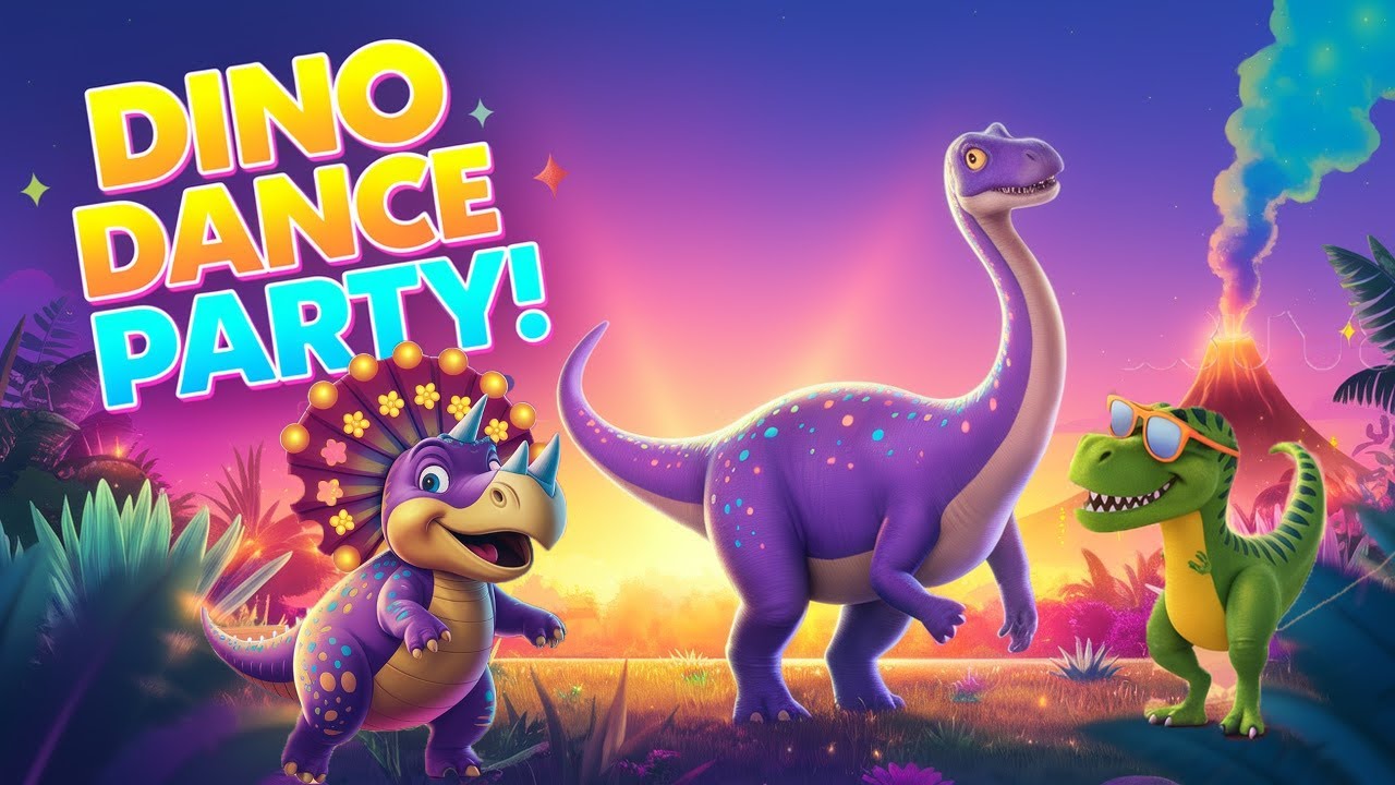 Dinos Get Ready to ROCK This Fun Dance Party| Best Dinosaur Song for ...