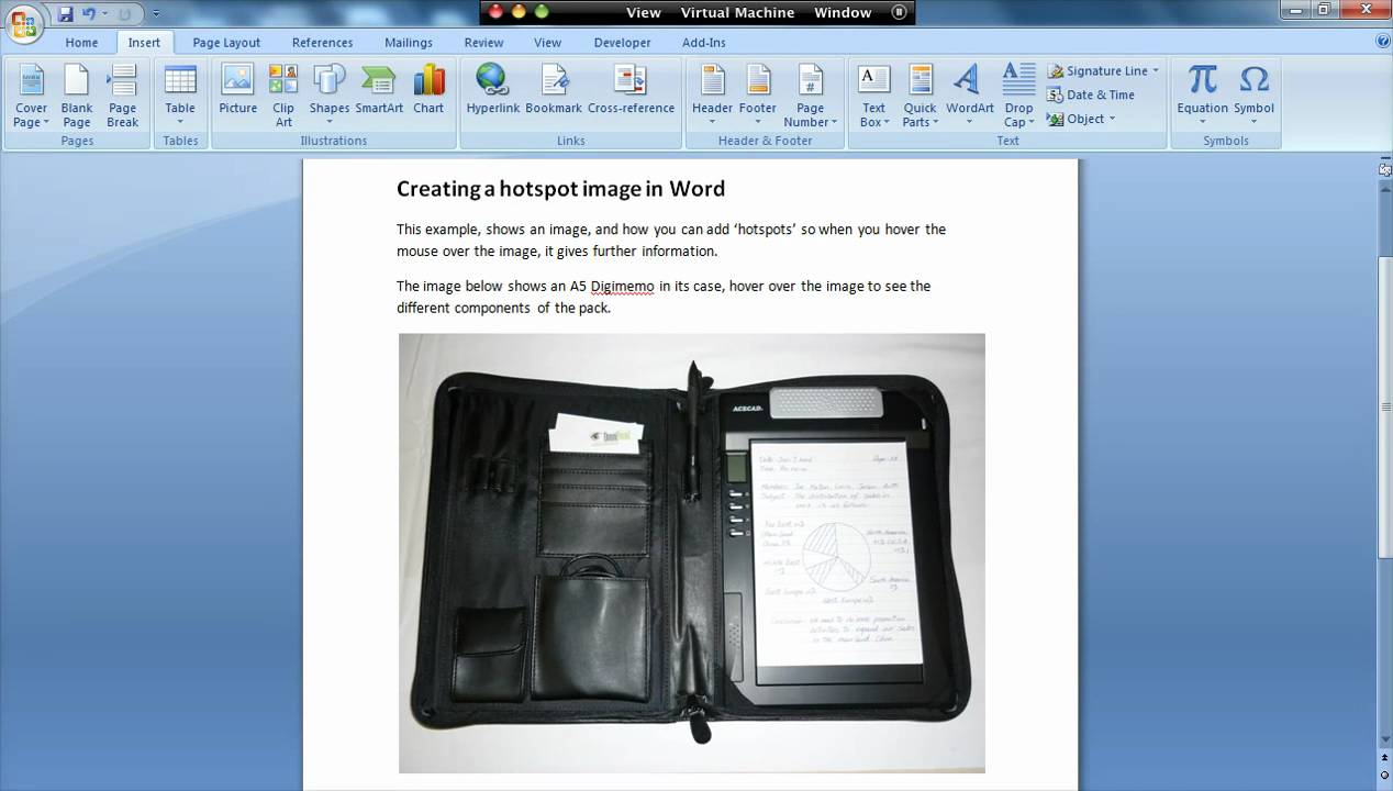 Adding hotspots to an image in MS Word - YouTube
