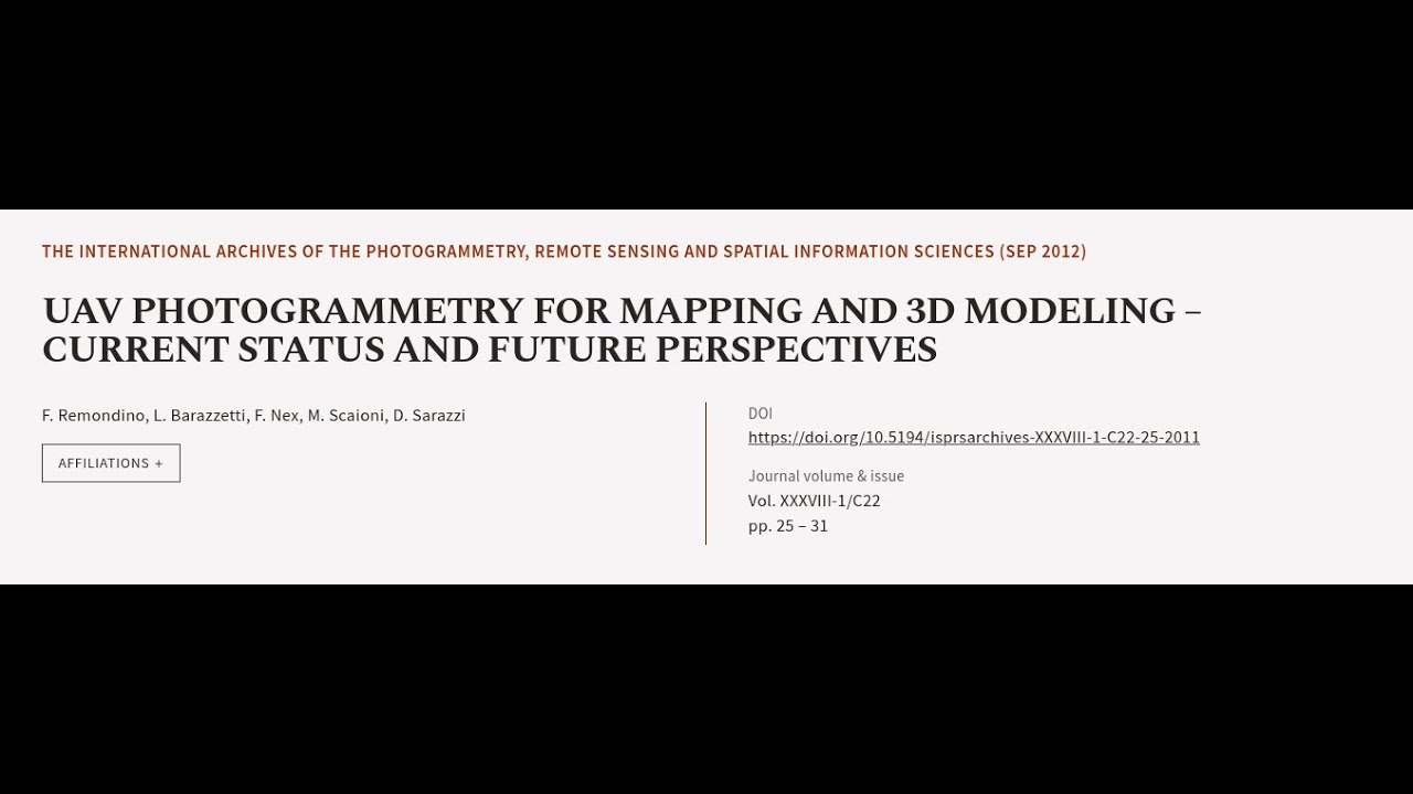 UAV PHOTOGRAMMETRY FOR MAPPING AND 3D MODELING – CURRENT STATUS AND ...