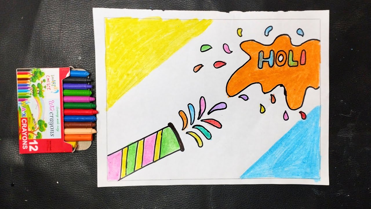 Holi Drawing | Holi Special Drawing | Happy Holi Drawing | Holi step by ...