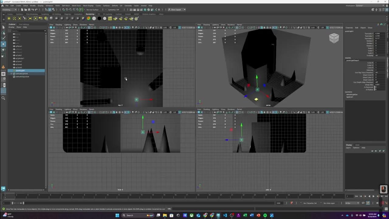 Maya 2024 Lighting Basics with Point Lights - YouTube