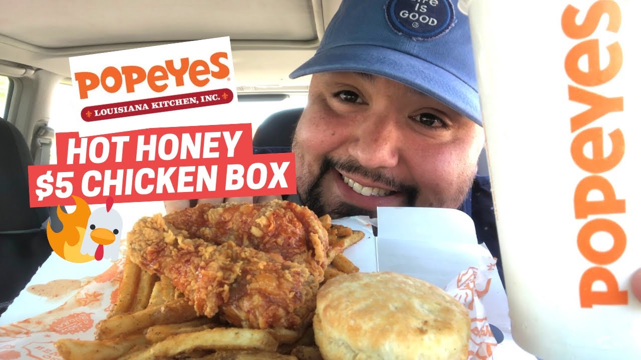 NEW Popeyes $5 Hot Honey Chicken Box 🐓 Thank You @BLoveslife 🙌 - YouTube