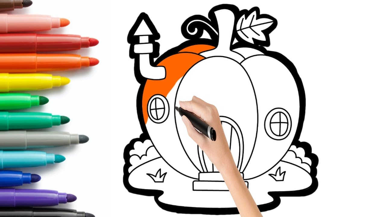 Mewarnai Rumah Labu, Mewarnai Untuk anak | Coloring the Pumpkin House ...