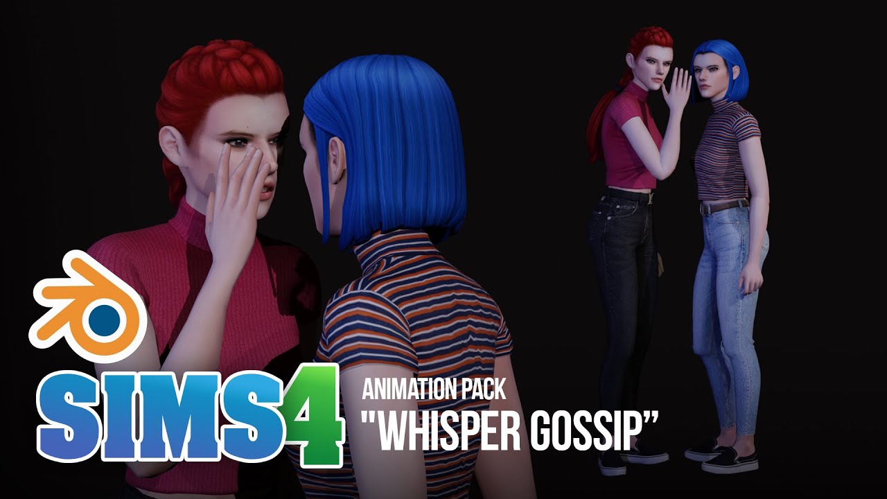 Animation pack WHISPER GOSSIP - Blender Machinima Sims 4 - YouTube