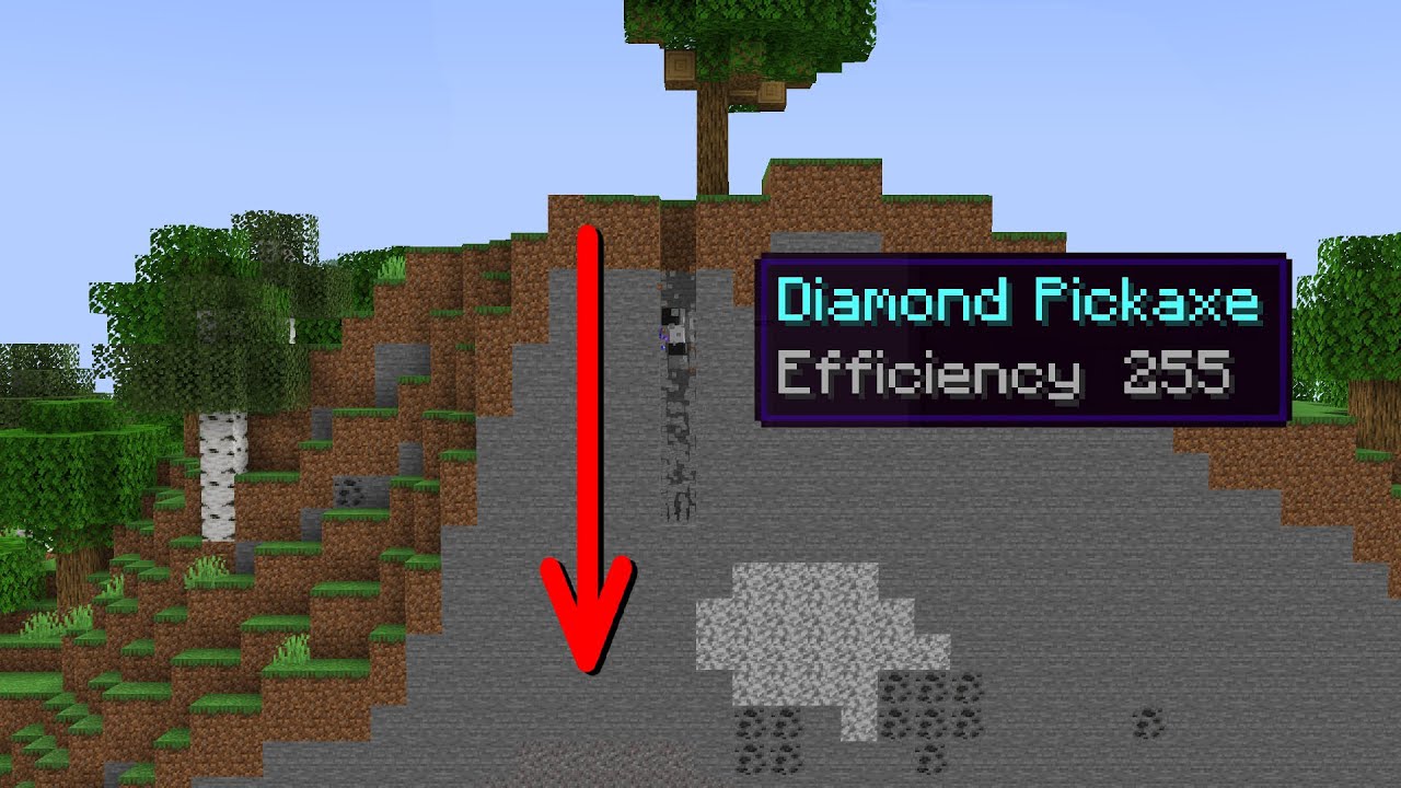 how fast can you dig down with efficiency 1000 pickaxe? - YouTube