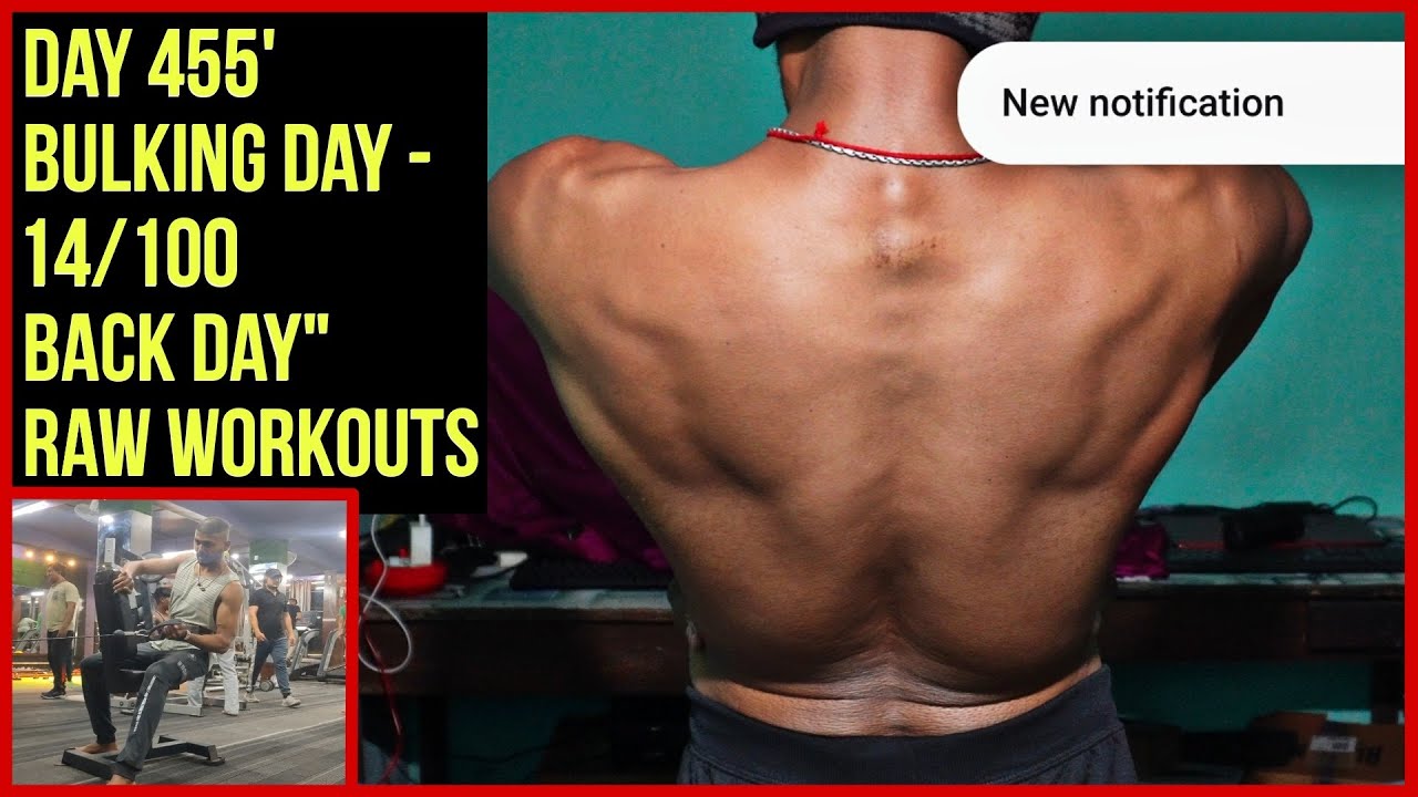 Back Day | Day 455 | Bulking Day 14/100 | Current Diet | BW 68 KG | Raw ...