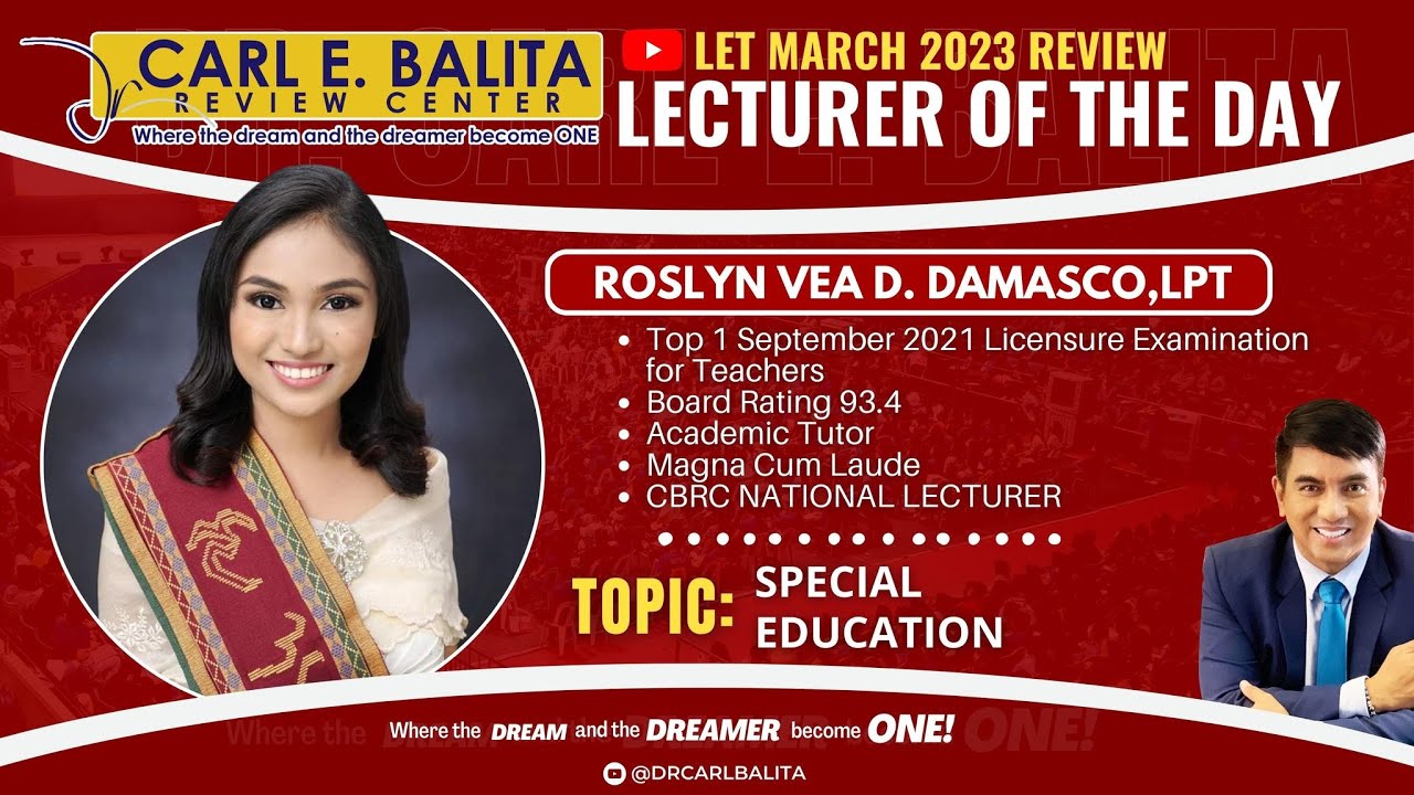 LET DRILLS in SPECIAL EDUCATION by MS. VEA DAMASCO, TOP 1 LET. - YouTube