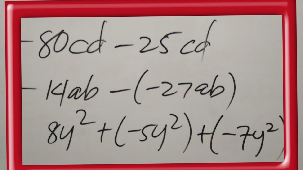 HOW TO ADD AND SUBTRACT MONOMIALS YouTube HOW TO ADD AND SUBTRACT MONOMIALS YouTube