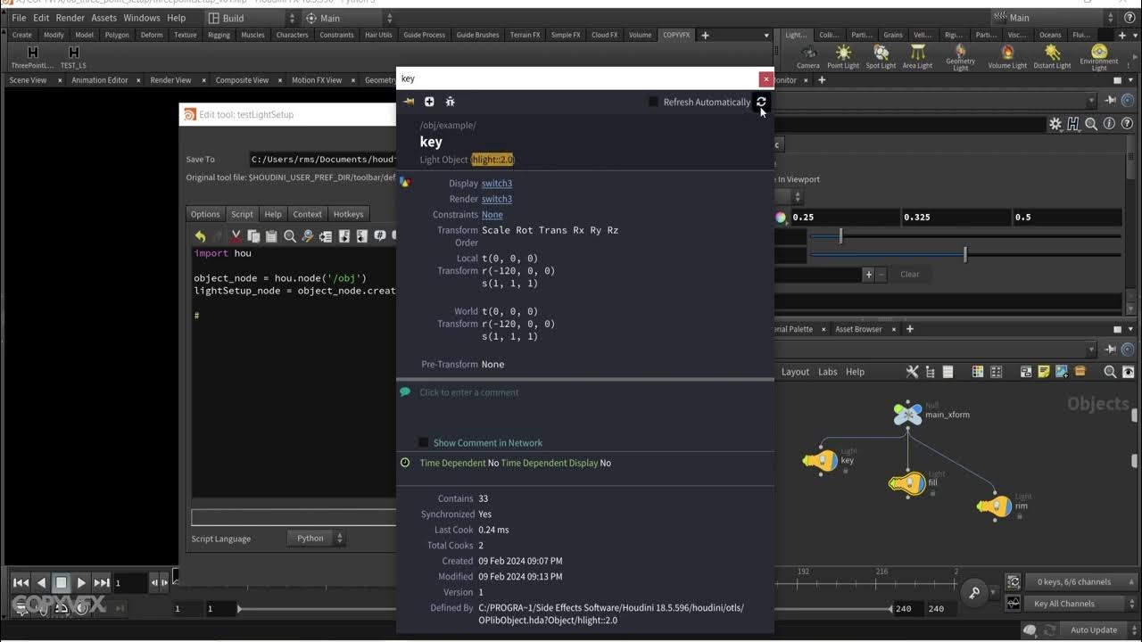 Houdini Python - 02 Basic Light Setup - YouTube