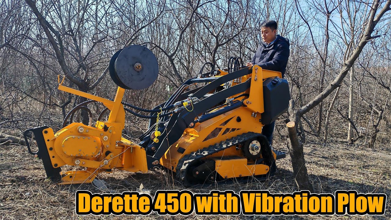Cable laying——Derette 450 Mini Skid Steer with Vibration Plow ...