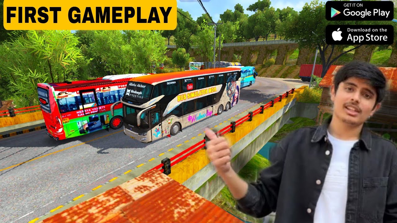 Ajjubhai first time playing bussid game play - YouTube