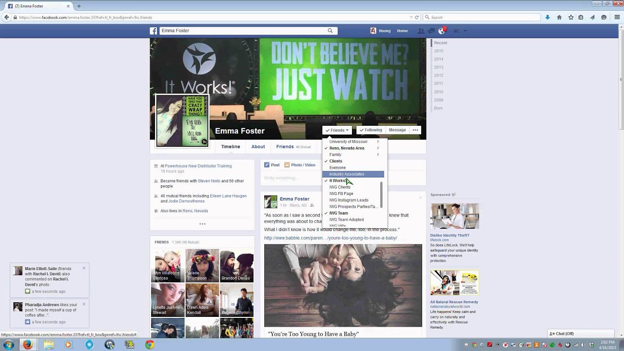 Facebook Friends List and Working with Lists - YouTube