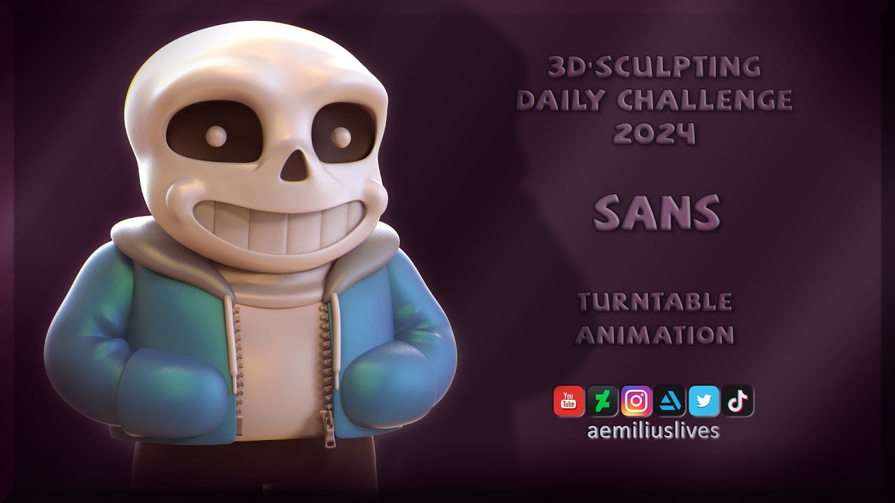 Sans (3D-Sculpting Daily Challenge 2024 - Day 9) - YouTube