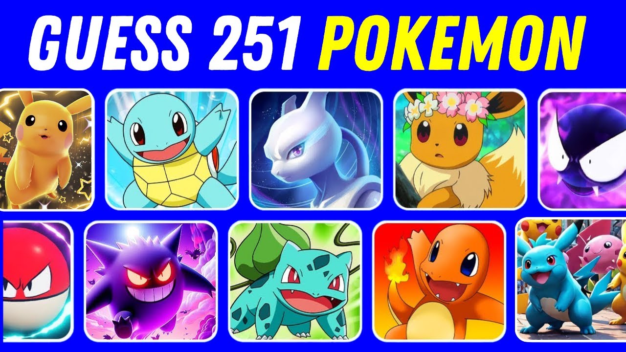 Who's That Pokemon ? ⚡ Guess 251 Pokemon (Gen 1 & Gen 2) - YouTube