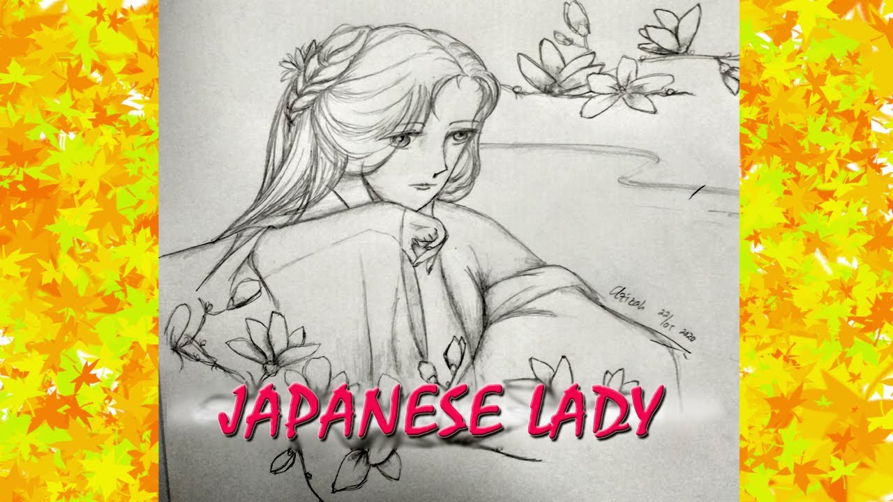 Drawing Old Manga - Beautiful Lady (Tutorial step by step sketch) - YouTube