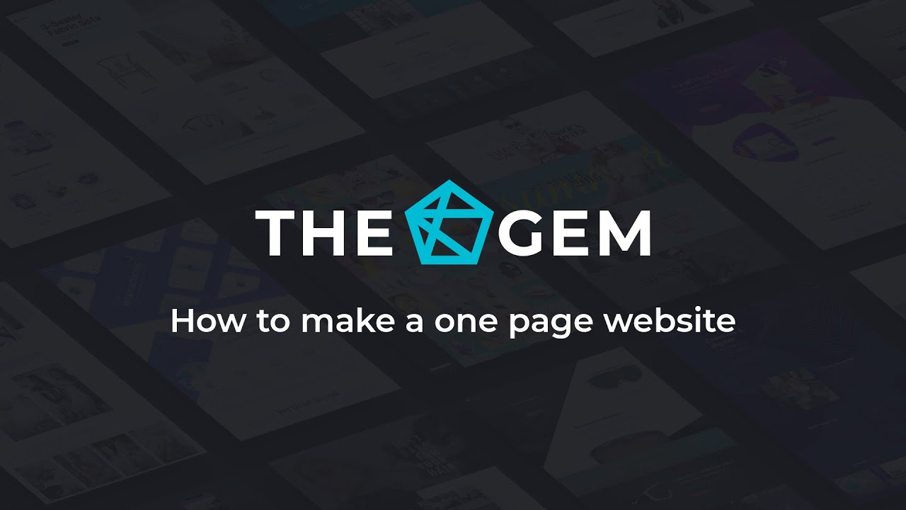 How to Make a One Page Website with TheGem Theme - YouTube
