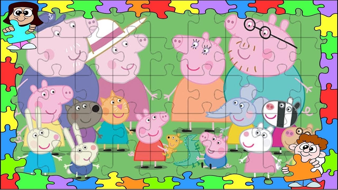 Peppa Pig Playing with Friends and Family New Style Puzzle Games - YouTube