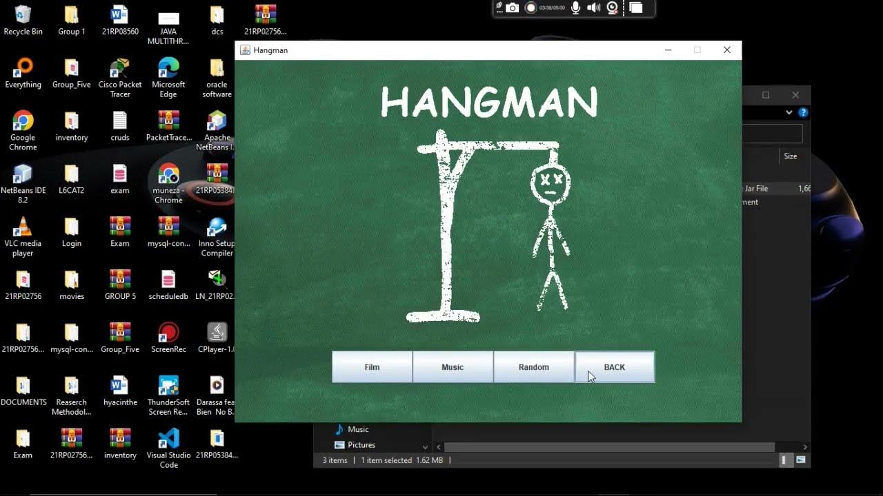 Hangman Game With Java Swing And Database Youtube