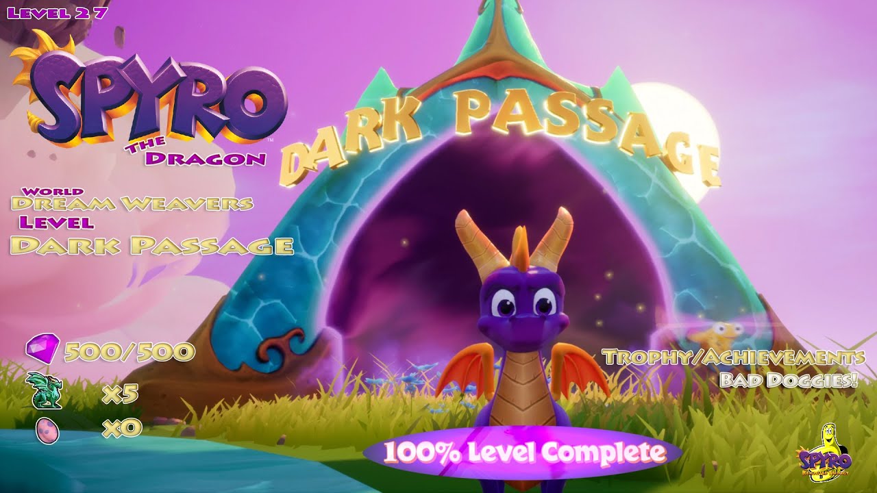 Spyro The Dragon: Level 27 / Dark Passage Level (100%) - HTG - YouTube