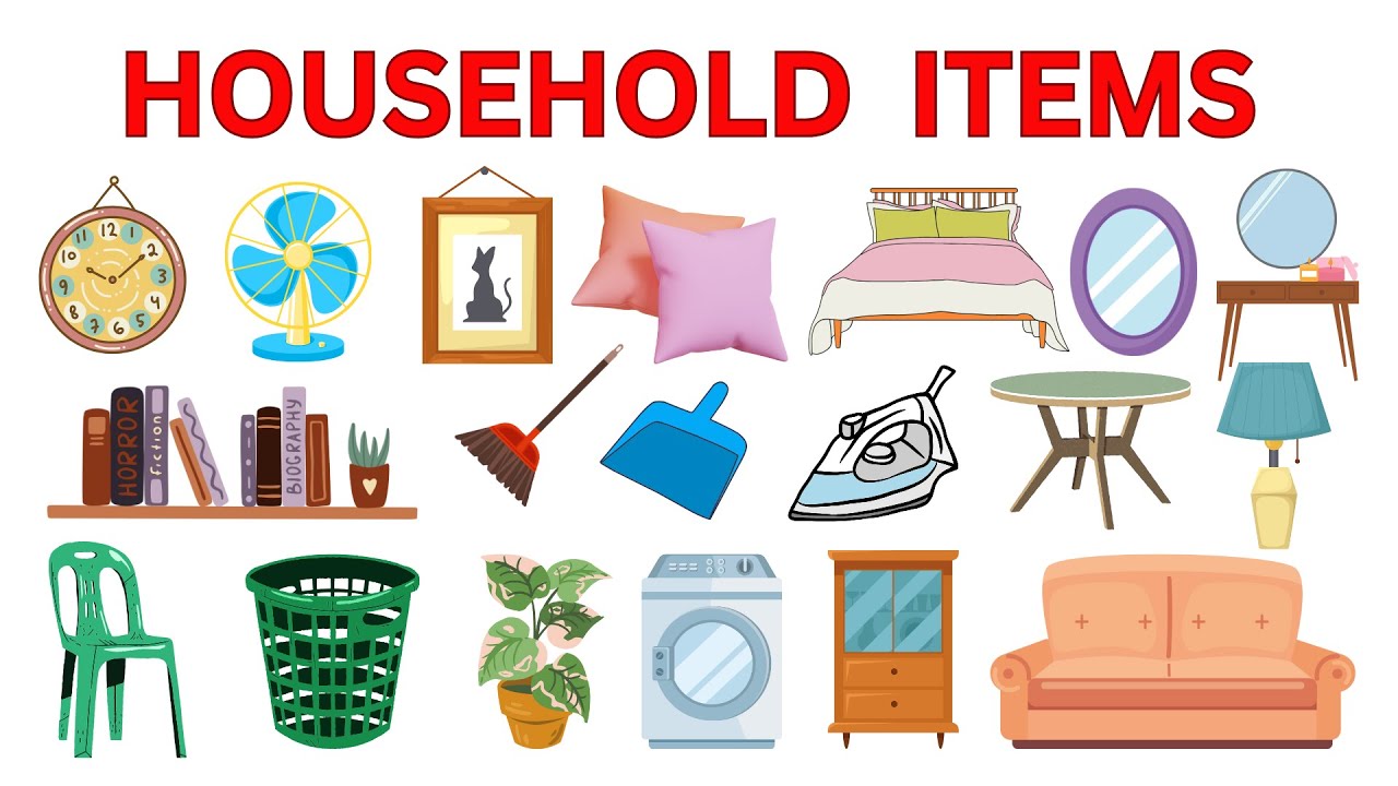 Household Vocabulary| 100 Household Items Vocabulary| Part 1| - YouTube