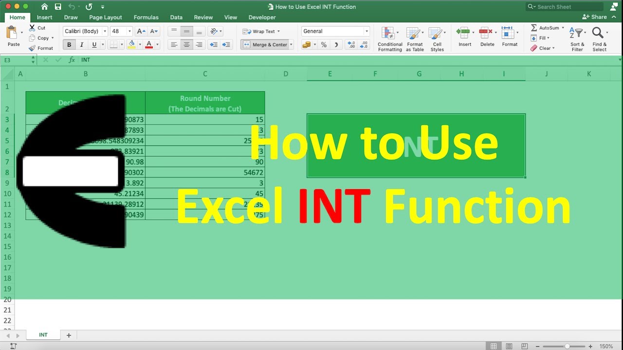 How To Use Excel Int Function Compute Expert Youtube 1347