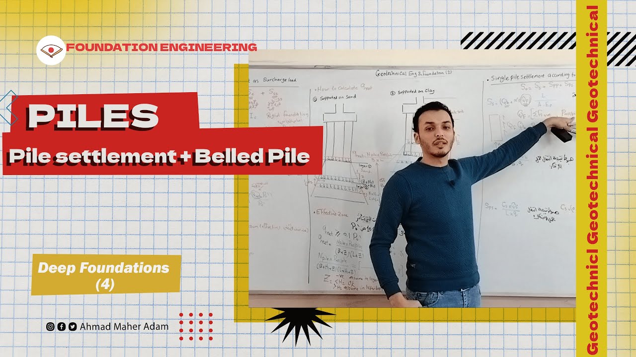 04| Pile settlement + Belled Pile | Deep foundation | Foundation ...