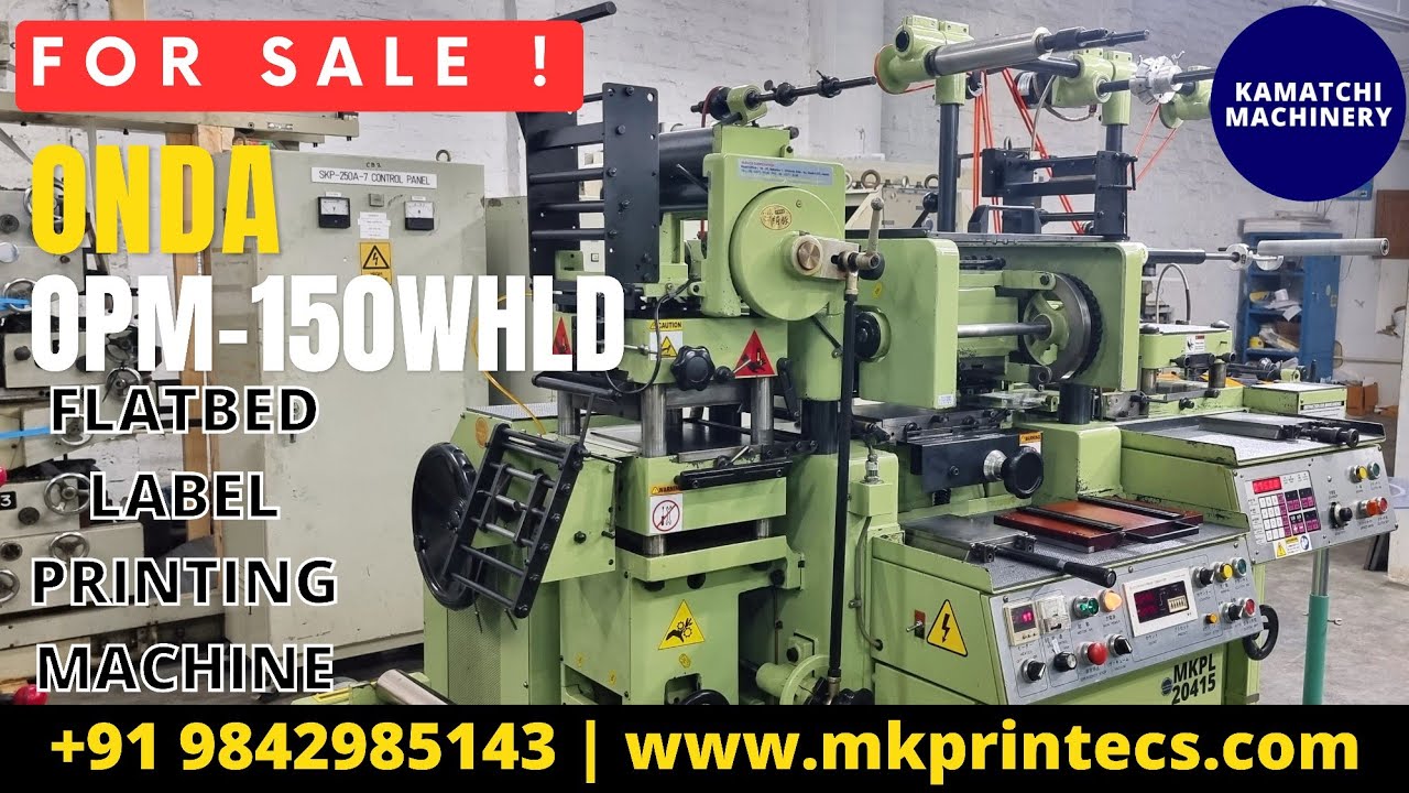 FOR SALE - ONDA 150WHLD HI-SPEED JAPANESE LABEL PRINTING MACHINE ...