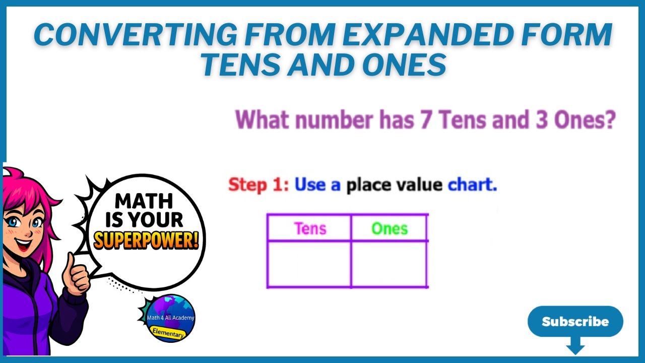 Converting From Expanded Form Tens and Ones - YouTube