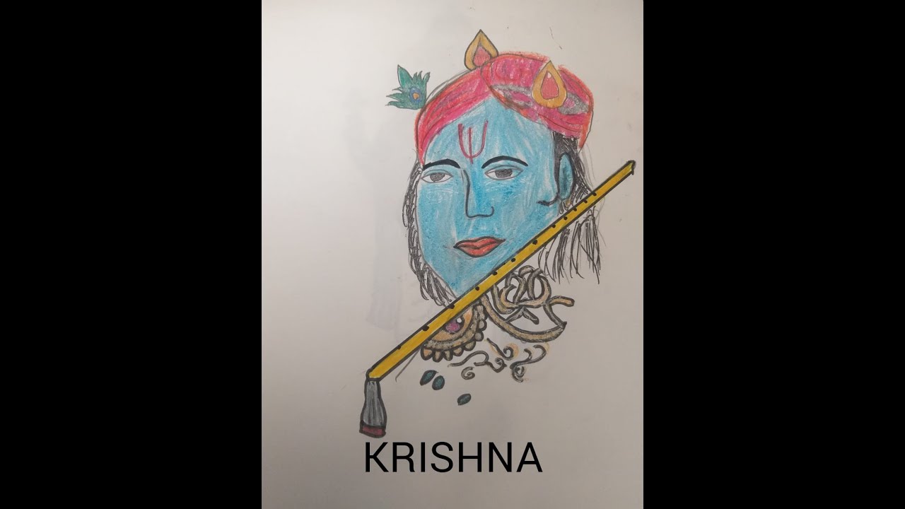 Krishna Drawing using Glitter and Crayons || Drawing Art Star - YouTube