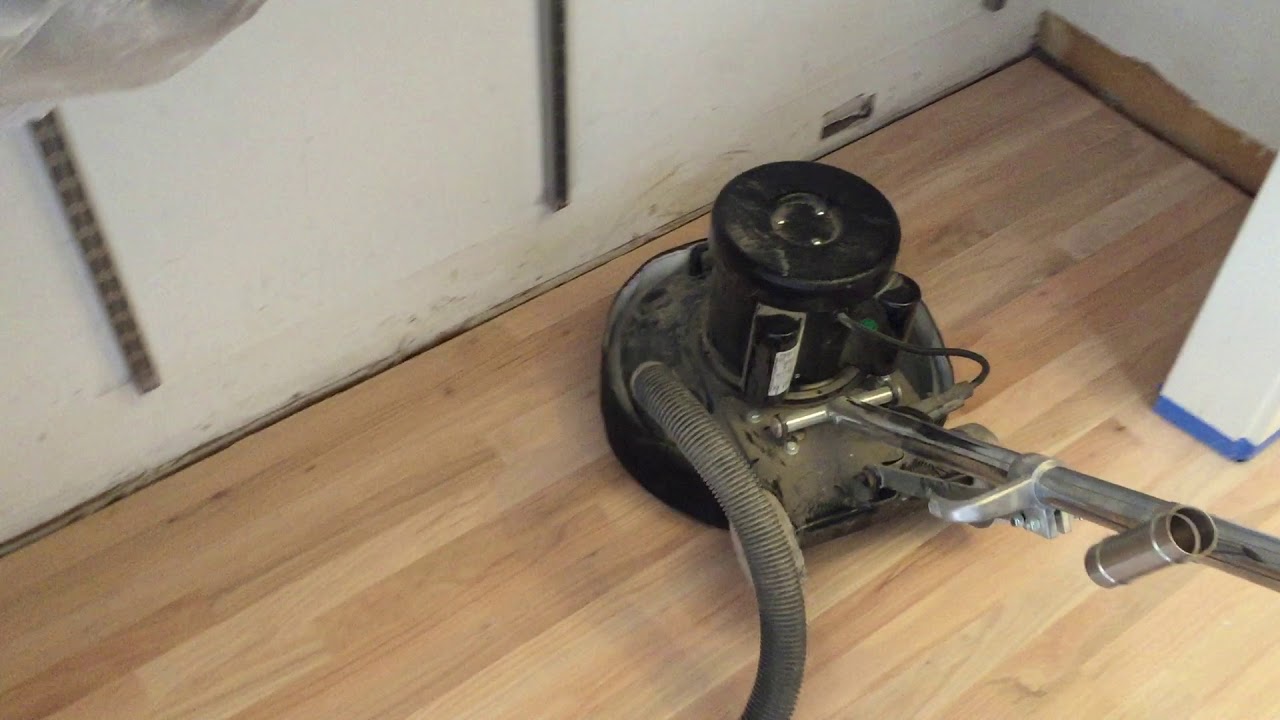 (How to) Buff the floors before applying the stain - YouTube