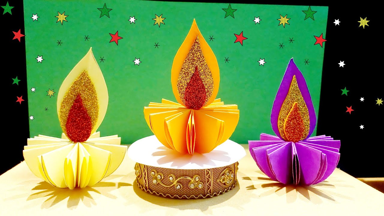 Paper Diya Making for Diwali Part-2 🪔l Paper Diya Decoration l Diwali ...