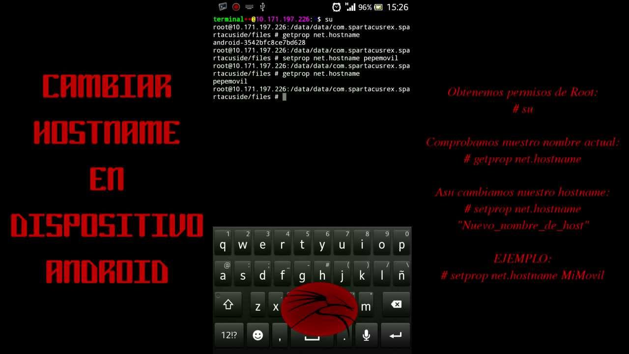 Cambiar Hostname en dispositivo Android - YouTube