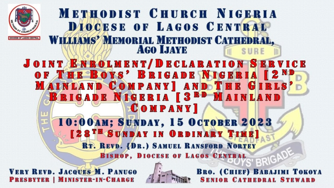 Williams' Memorial Methodist Cathedral's Joint Brigade Enrolment ...