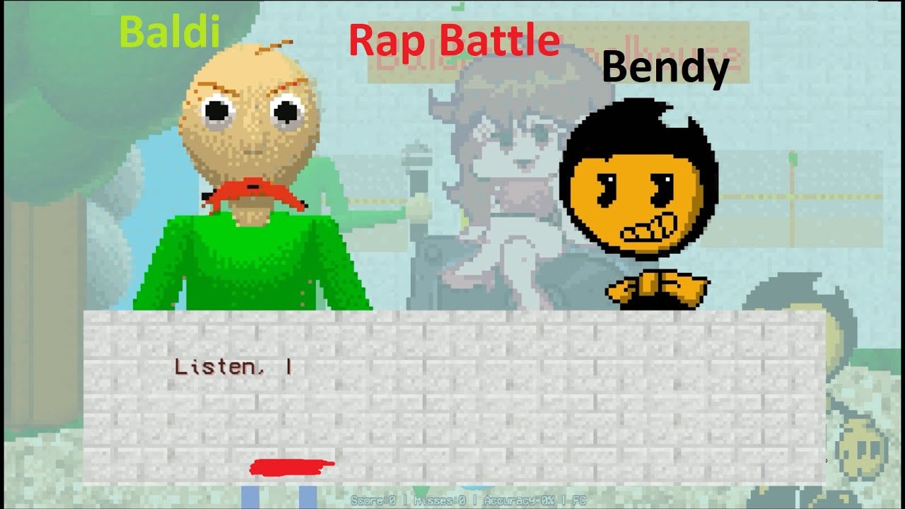 Bendy vs Baldi Rap Battle (Hard Mode) Friday Night Funkin' - YouTube