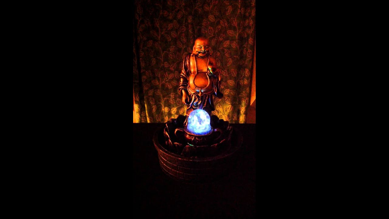 Buddha Fountain w/ Rolling Crystal Ball - YouTube