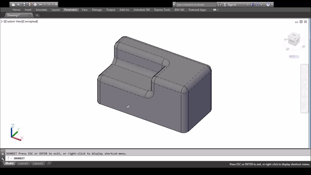 AutoCAD: Fillet pada obyek 3D Solid - YouTube