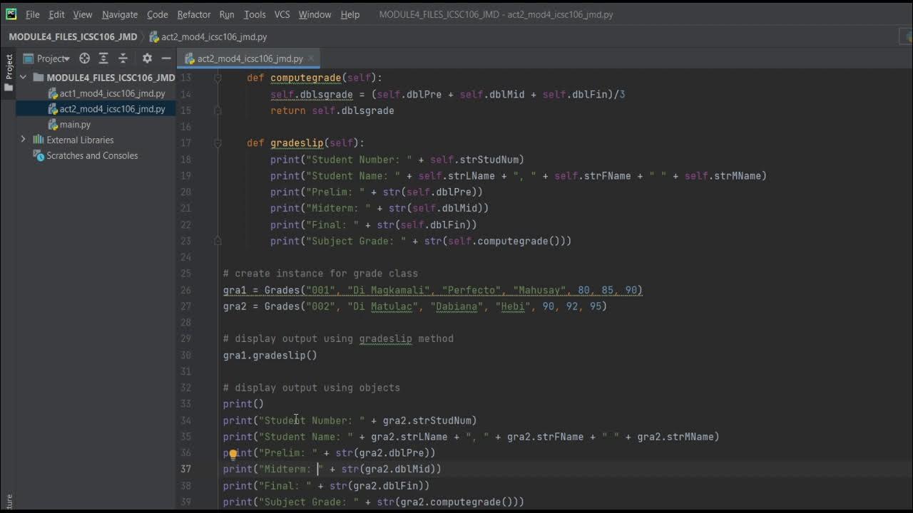 Python Grading System Class - YouTube