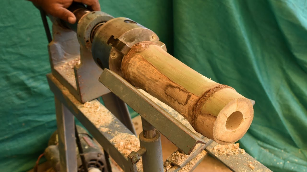 Woodturning - Scrap Bamboo Hard Transformation - YouTube