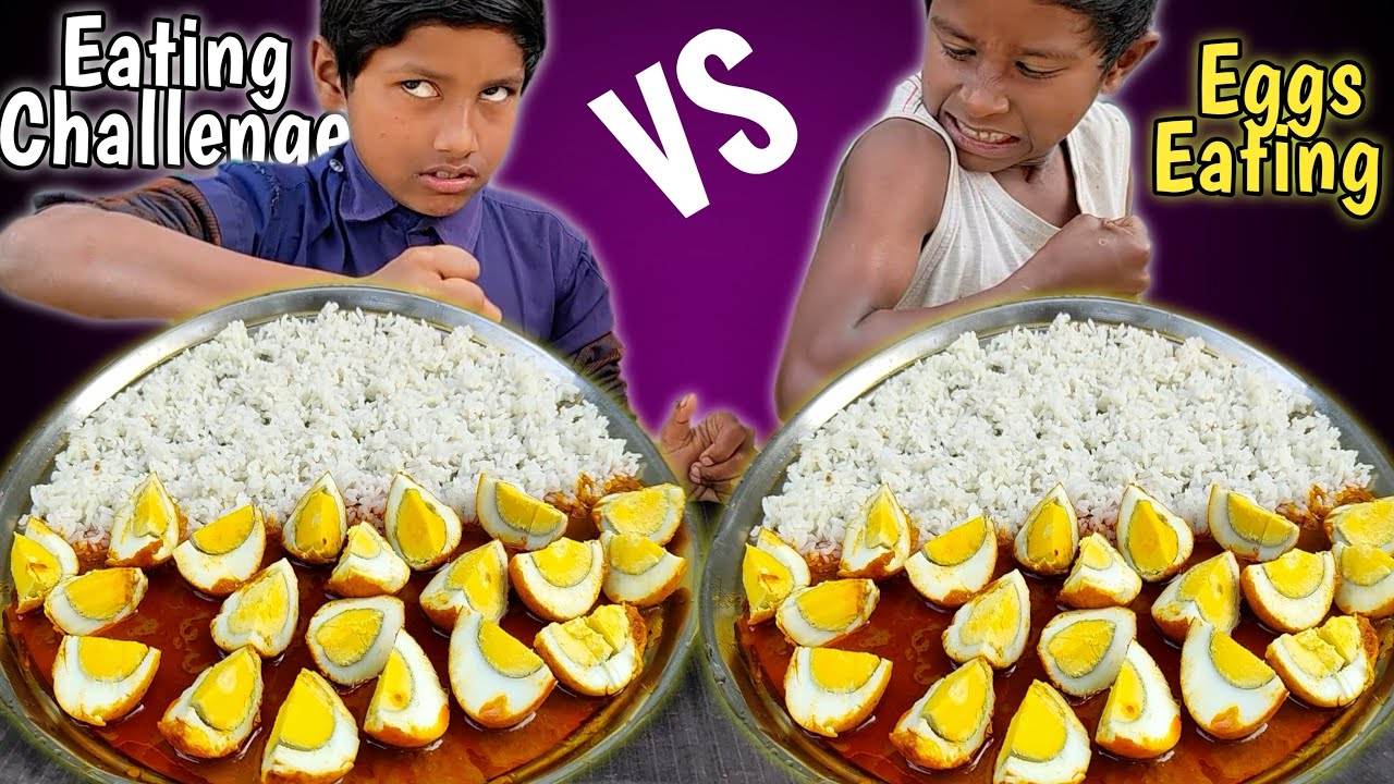 Eating Competition || Spicy Egg Curry with Rice Eating challenge - YouTube