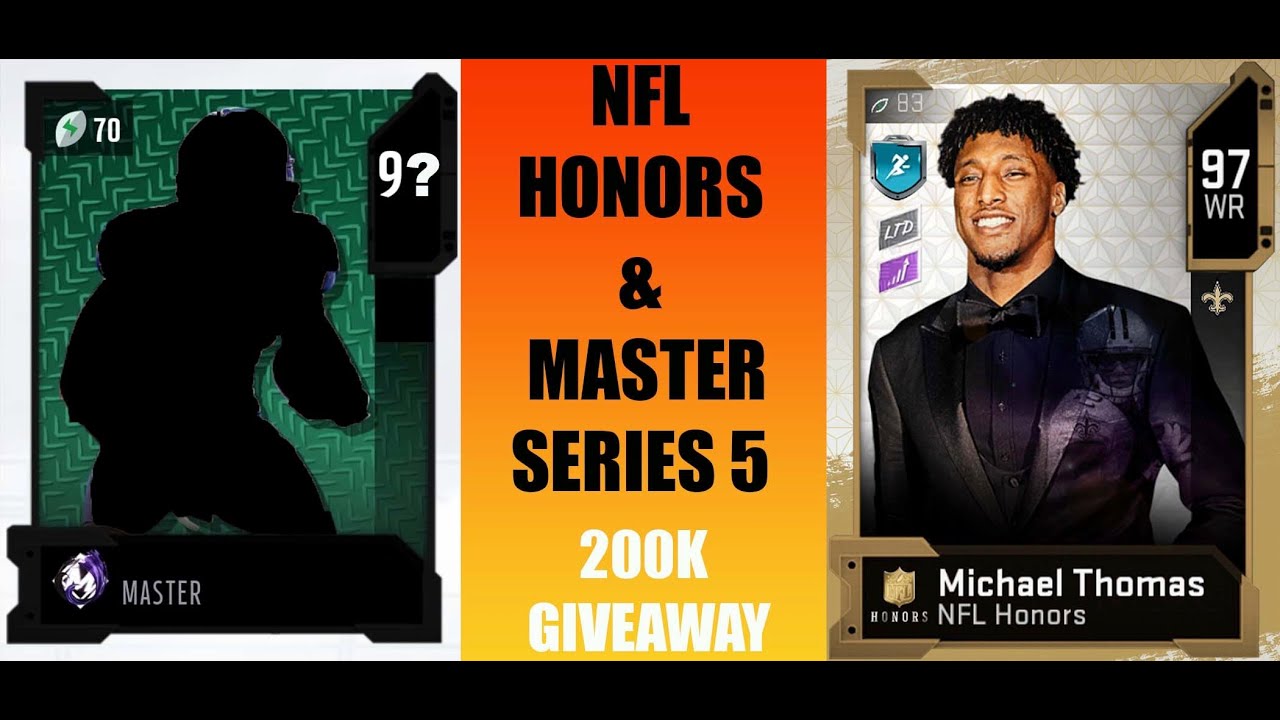 NFL HONORS MICHAEL THOMAS AND SERIES 5 MASTER MADDEN 20 ULTIMATE TEAM ...