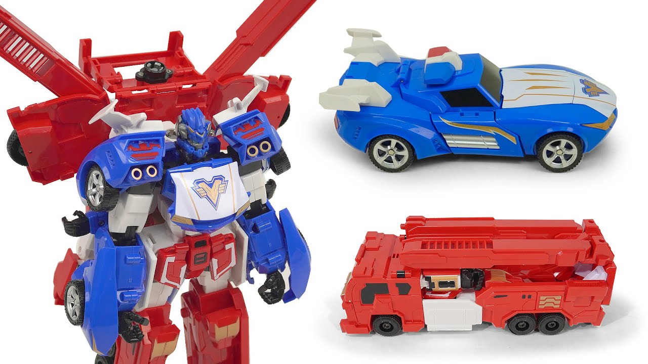 Glory Alliance Grand Prix Red FireTruck Blue Police Car 2IN1 Combo ...