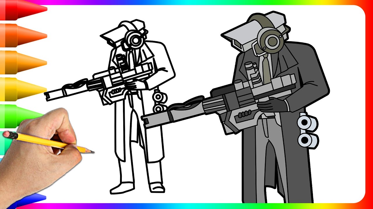 Easy Draw Upgraded Cameraman in skibidi toilet - YouTube