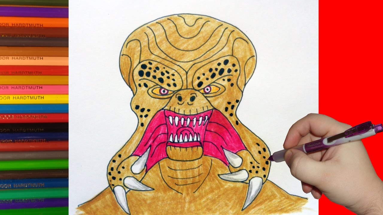 How to draw Alien Monster, Как нарисовать пришельца - YouTube