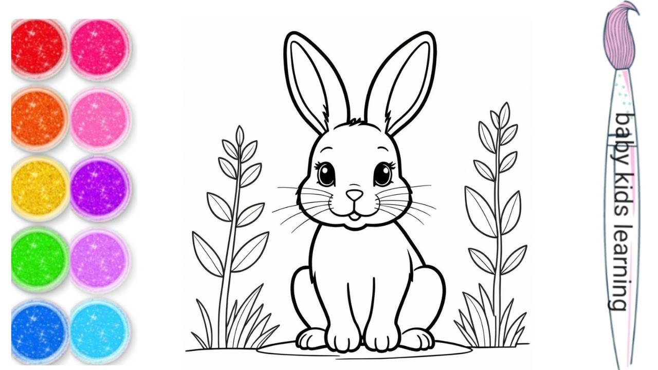 cute rabbit drawing for beginners beautiful rabbit drawing for kids and ...