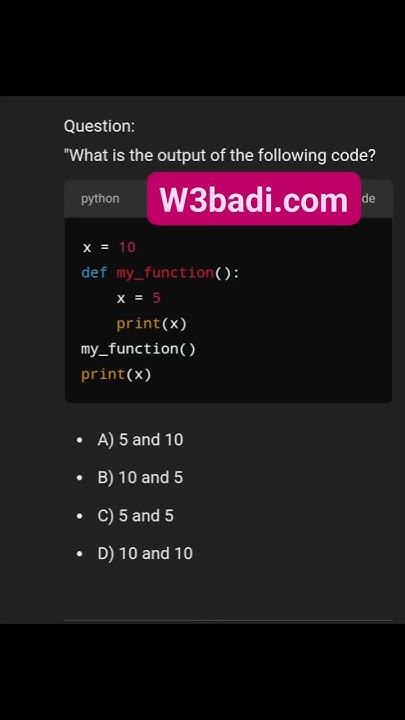 Python Quiz: Variable Scope Python Quiz: Variable Scope