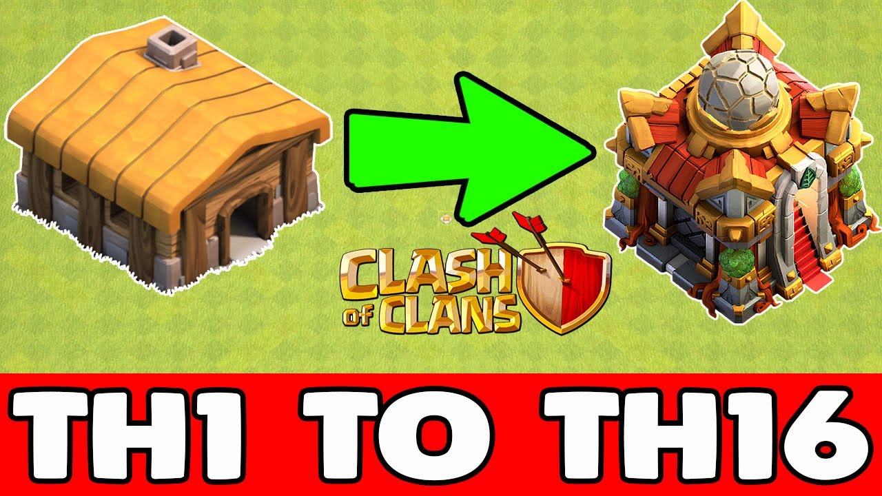 Unbelievable Progress: Town Hall 1 to Town Hall 16 in Clash of Clans ...